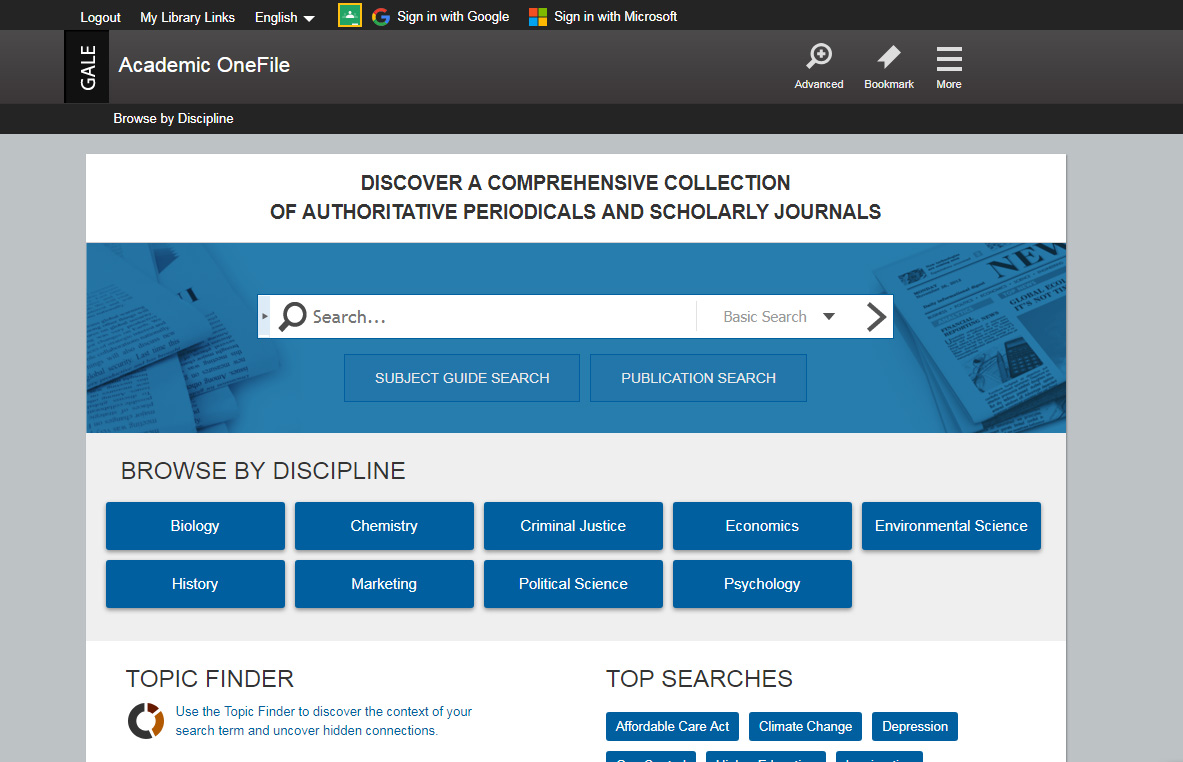 เชิญทดลองใช้งานฐานข้อมูล Gale Academic OneFile